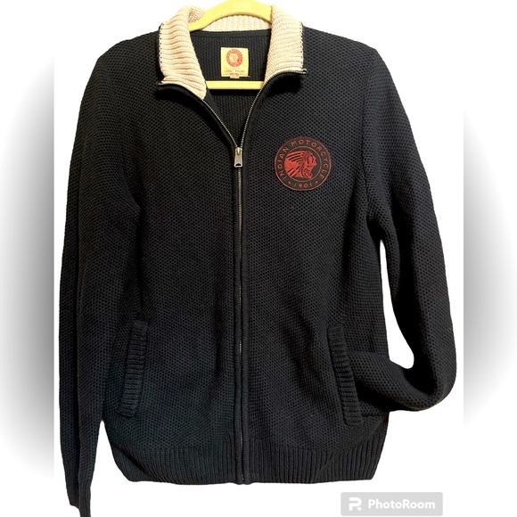 Lucky Brand | Sweaters | Rare Collectible Indian Motorcycle Zip Up ...